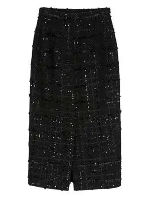 Alessandra Rich Sequin-detail Tweed Pencil Skirt