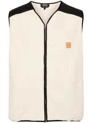 A.p.c. Nate Colour-block Fleece Gilet - Neutrals