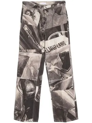 Helmut Lang Car-print Straight-leg Jeans