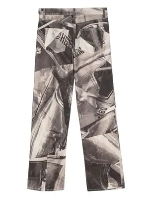Helmut Lang Car-print Straight-leg Jeans