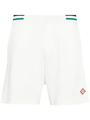 Casablanca Logo Appliqué Jersey Shorts - White