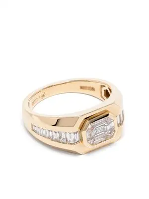 Shay 18k Yellow Illusion Diamond Signet Ring - Gold