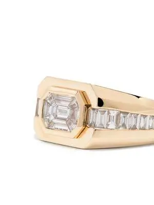 Shay 18k Yellow Illusion Diamond Signet Ring - Gold