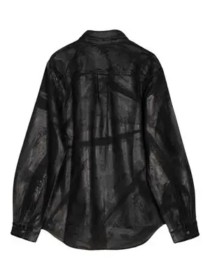 Helmut Lang Foil-print Denim Shirt Jacket