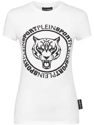 PLEIN SPORT Logo-print Cotton T-shirt - White