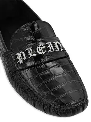 Philipp Plein Crocodile-embossed Leather Loafers