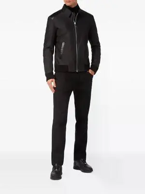 BILLIONAIRE Leather-trim Bomber Jacket