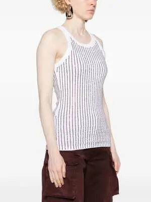 Attico Crystal-embellished Tank Top - White