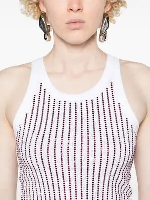 Attico Crystal-embellished Tank Top - White