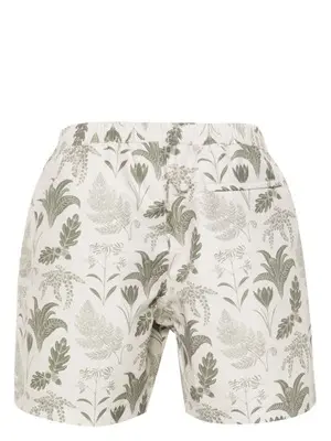 Sunspel Leaf-print Swim Shorts - Neutrals