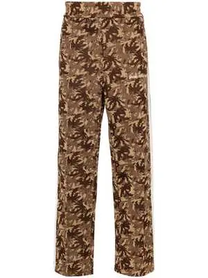 Palm Angels Camo Logo-embroidered Track Pants - Brown