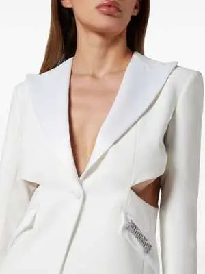 Philipp Plein Cut-out Embellished Blazer - White