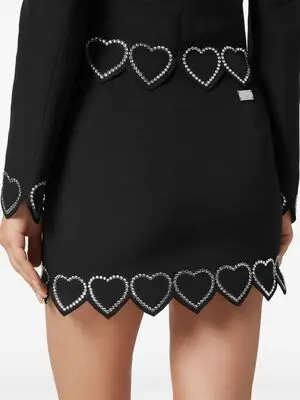 Philipp Plein Heart-embellished Mini Skirt