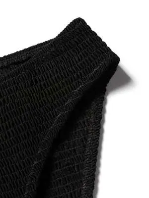 TOTEME Mid-rise Smocked Bikini Bottoms - Black