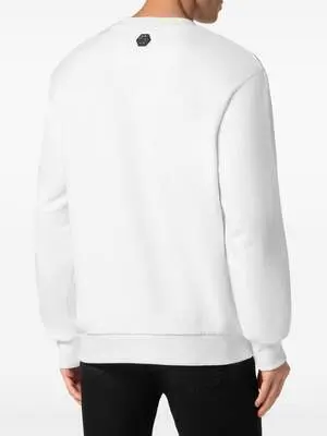 Philipp Plein Tattoo Print Cotton Sweatshirt - White