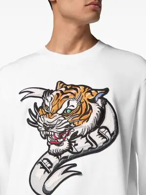 Philipp Plein Tattoo Print Cotton Sweatshirt - White