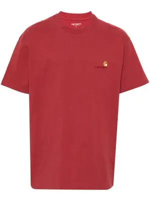 Carhartt Work In Progress American Script Organic Cotton T-shirt Red