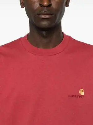 Carhartt Work In Progress American Script Organic Cotton T-shirt - Red
