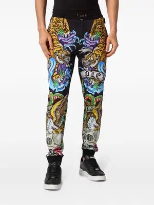 Philipp Plein Tattoo-print Drawstring Track Pants