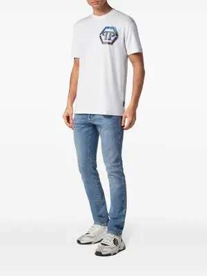 Philipp Plein Logo-embellished Cotton T-shirt - White