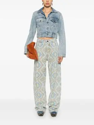 Etro Paisley Print Straight-leg Jeans - Blue