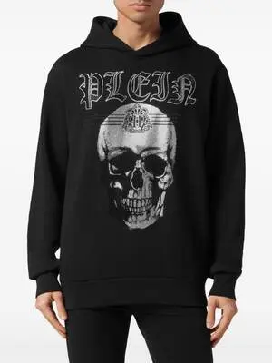 Philipp Plein Skull-print Rhinestone-embellished Hoodie - Black