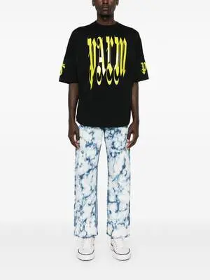 Palm Angels Gothic Logo-print T-shirt - Black