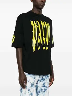 Palm Angels Gothic Logo-print T-shirt - Black