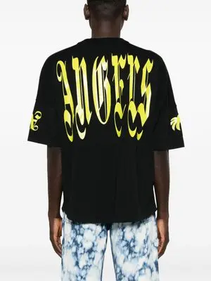 Palm Angels Gothic Logo-print T-shirt - Black