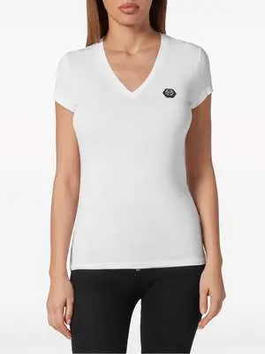 Philipp Plein Logo Appliquéd T-shirt