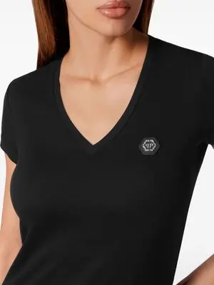 Philipp Plein Logo Appliquéd T-shirt