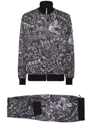 Philipp Plein Tattoo All Over-print Tracksuit Set