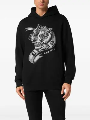 Philipp Plein Crystal-embellished Hoodie - Black