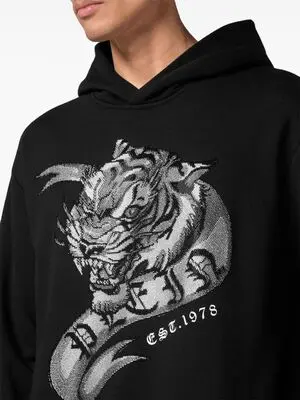 Philipp Plein Crystal-embellished Hoodie - Black