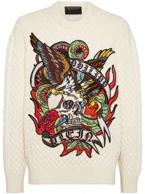 Philipp Plein Graphic-print Jumper - White