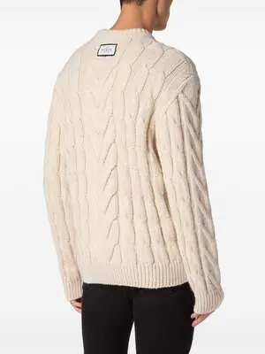 Philipp Plein Tattoo-print Cable-knit Jumper