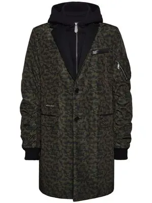 Philipp Plein Layered Camouflage-pattern Coat