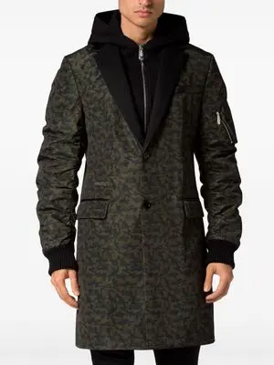 Philipp Plein Layered Camouflage-pattern Coat