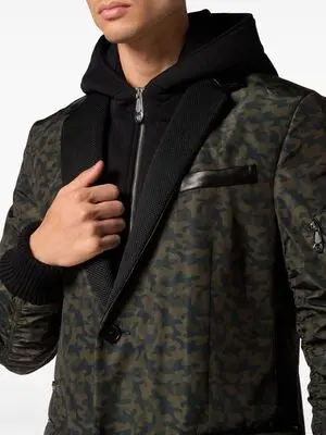 Philipp Plein Layered Camouflage-pattern Coat