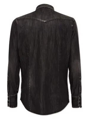 Dsquared2 Long-sleeve Washed Denim Shirt - Black