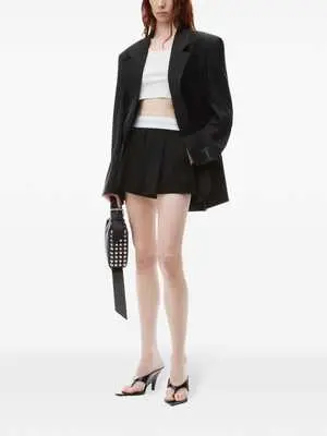 Alexander Wang Logo-waistband Pleated Shorts