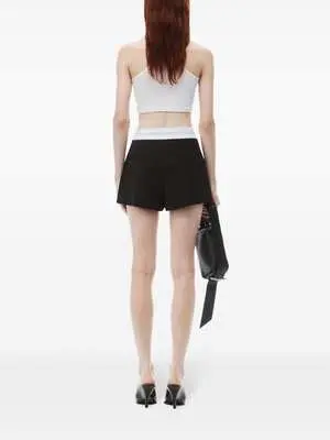 Alexander Wang Logo-waistband Pleated Shorts