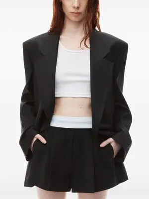 Alexander Wang Logo-waistband Pleated Shorts