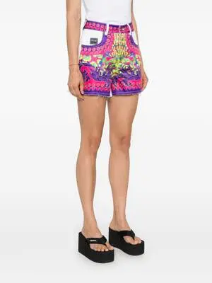 Versace Logo-patch Denim Shorts