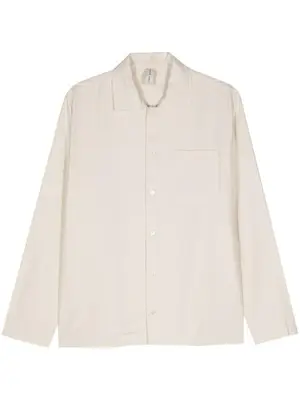 ANOTHER ASPECT Cutaway-collar Raw-silk Shirt