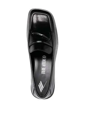 Attico Amanda Leather Loafers - Black