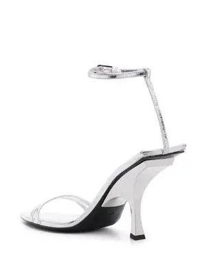 Attico Ester 95mm Leather Sandals - Silver