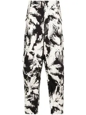 LANEUS Printed Cotton Trousers