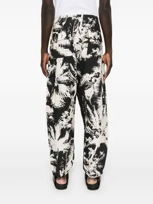 LANEUS Printed Cotton Trousers