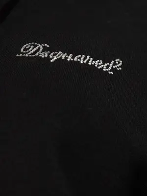 Dsquared2 Rhinestone-logo Cropped Hoodie